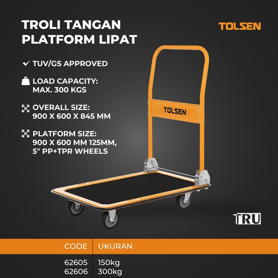 Jual Hand truck / Troli / Trolley / Dorongan lipat barang 300kg & 150kg ...