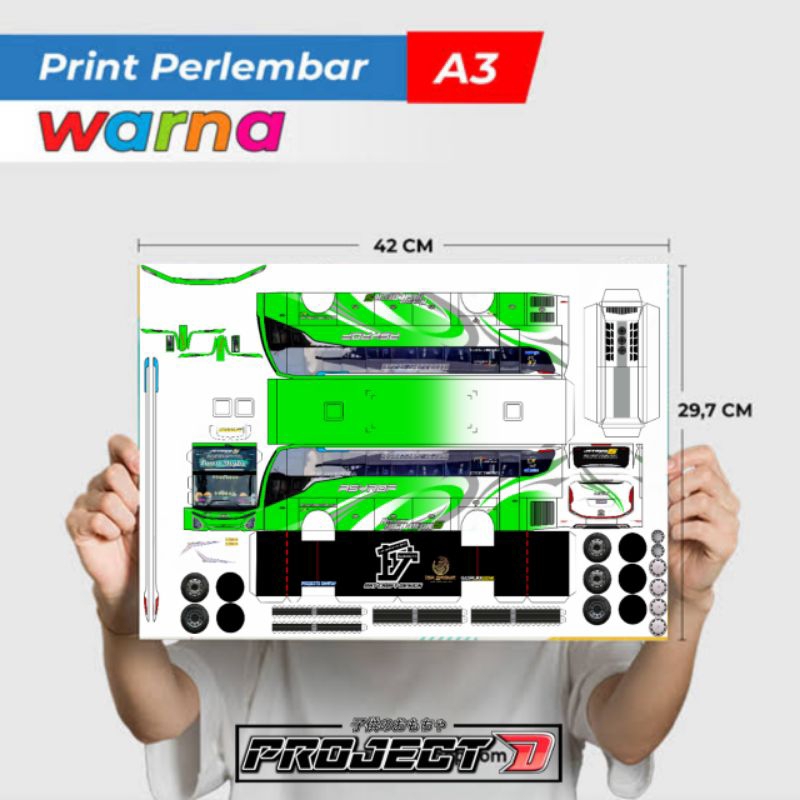 Jual DIY LEMBARAN POLA Paper craft Miniatur Bus Basuri TUAN MUDA JET ...