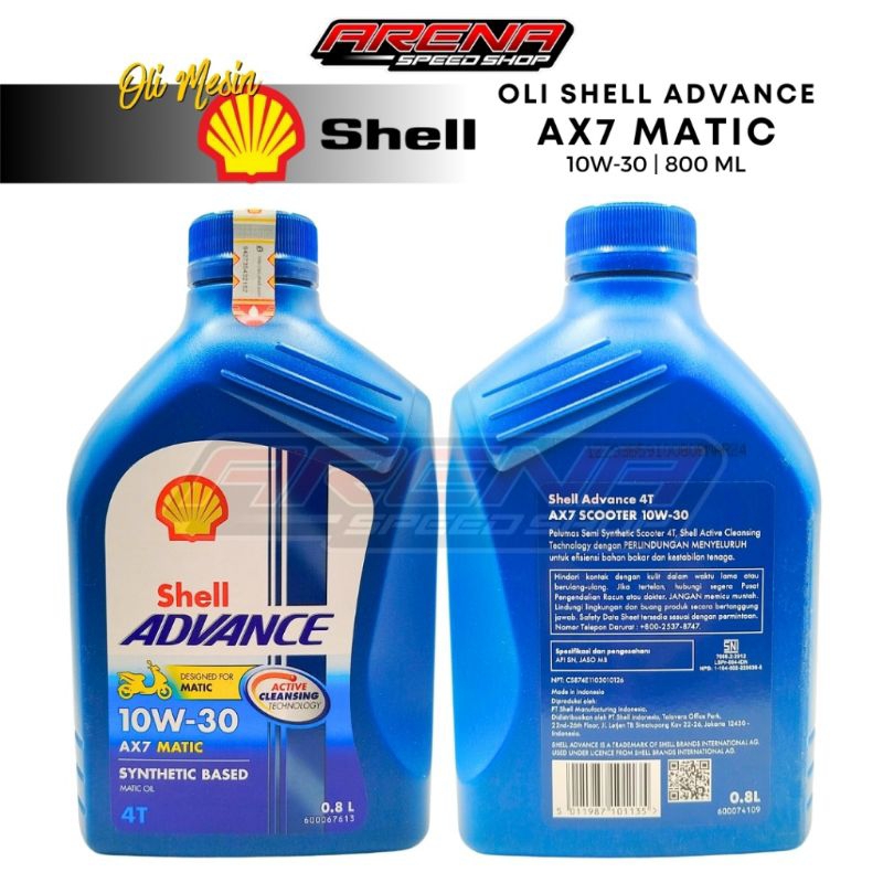 Jual SHELL Advance AX7 MATIC 10W-30 0,8L Oli Mesin Skuter Matic Mio ...