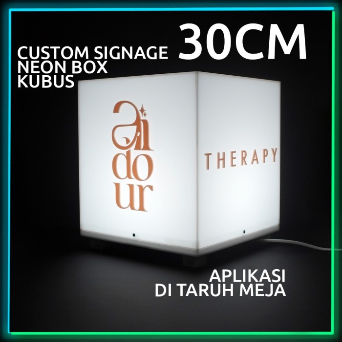 Jual NEON BOX KUBUS Bahan Full Akrilik Premium Cetak Sticker Gambar HD ...