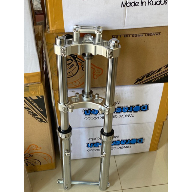 Jual skok ninja gorila pnp honda ful crom T atas bawah cnc | Shopee ...