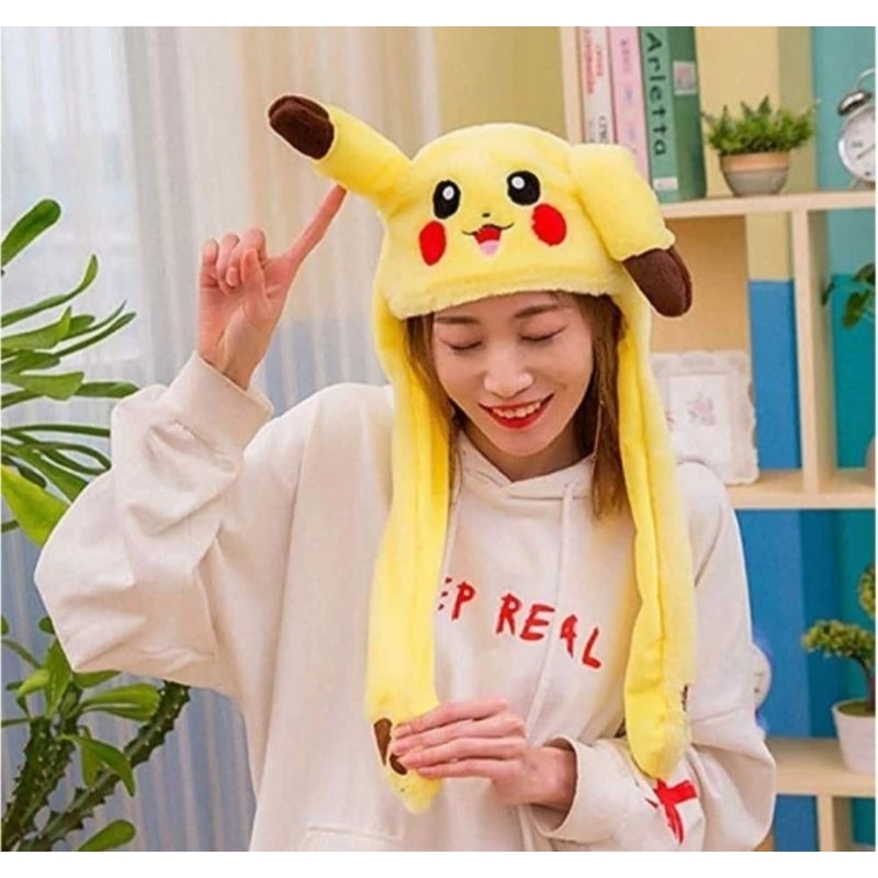 Jual Topi Pikachu Dancing Bunny Hat Kuping Gerak Goyang KPop Korea ...