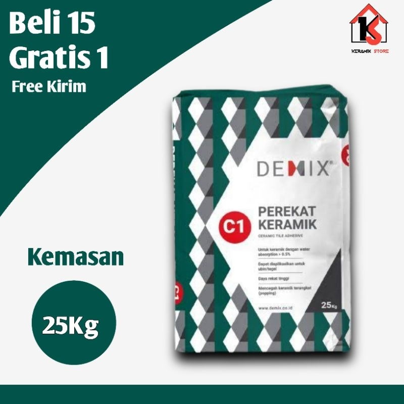 Jual Semen Perekat Keramik | Nat Demix C1 Perekat Keramik 25kg/ Nat ...