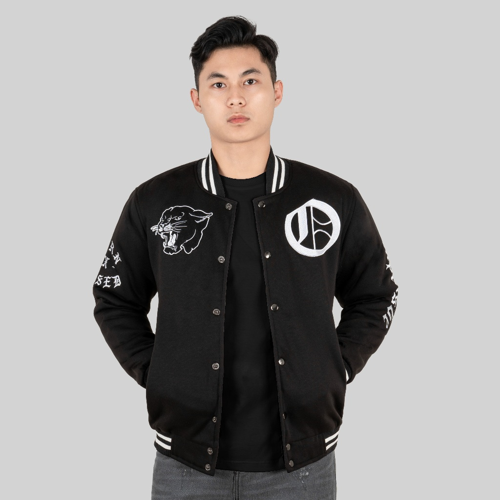 Jual Otsky Jacket Varsity Black Panther (S4) | Shopee Indonesia