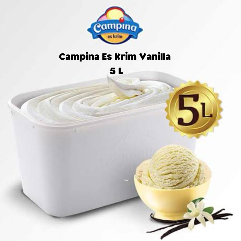 Jual Es Krim Campina Es Krim Vanilla 5L | es cream | es krim vanila ...