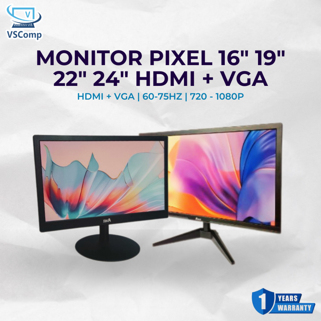 Jual Monitor LED PIXEL 16inch 19inch 22inch 24inch 75hz HDMI + VGA ...