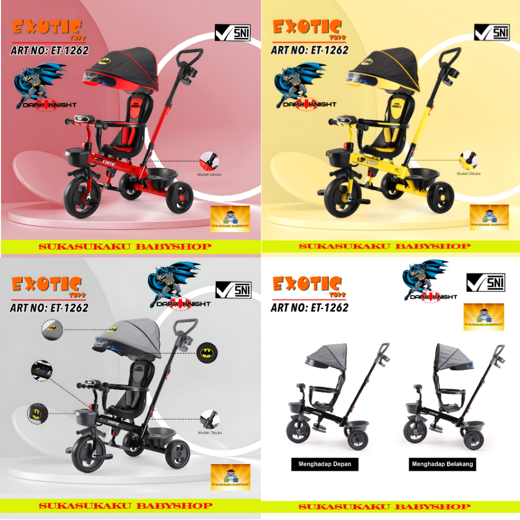 Jual SEPEDA RODA TIGA ANAK STROLLER BABY YUKITA T-9950 Sepeda Anak Roda ...