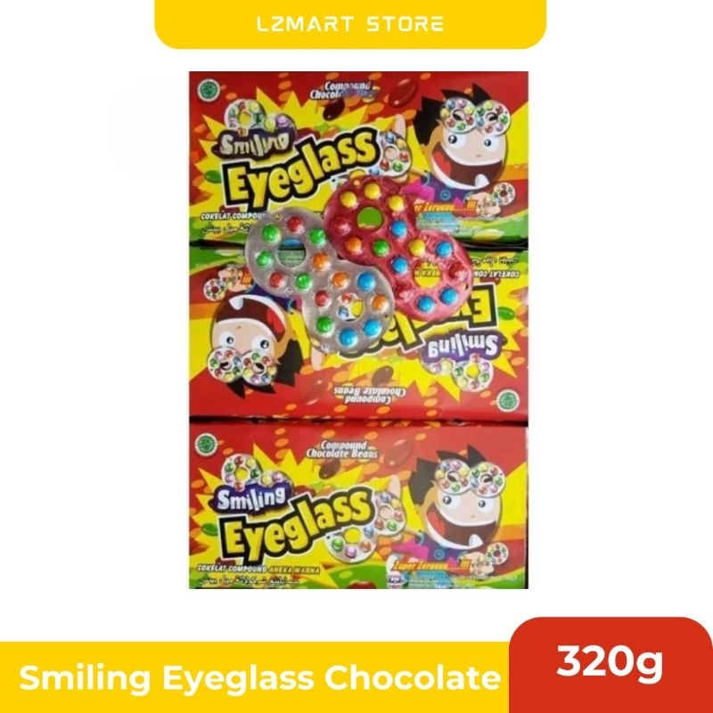 Jual Permen Smiling EyeGlass Coklat Aneka Warna 1 Box isi 40pcs ( 320g ...