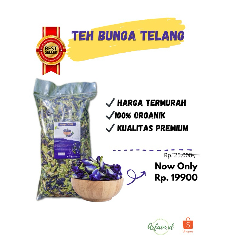 Jual Bunga Telang Kering 100gr Teh Telang premium | Shopee Indonesia