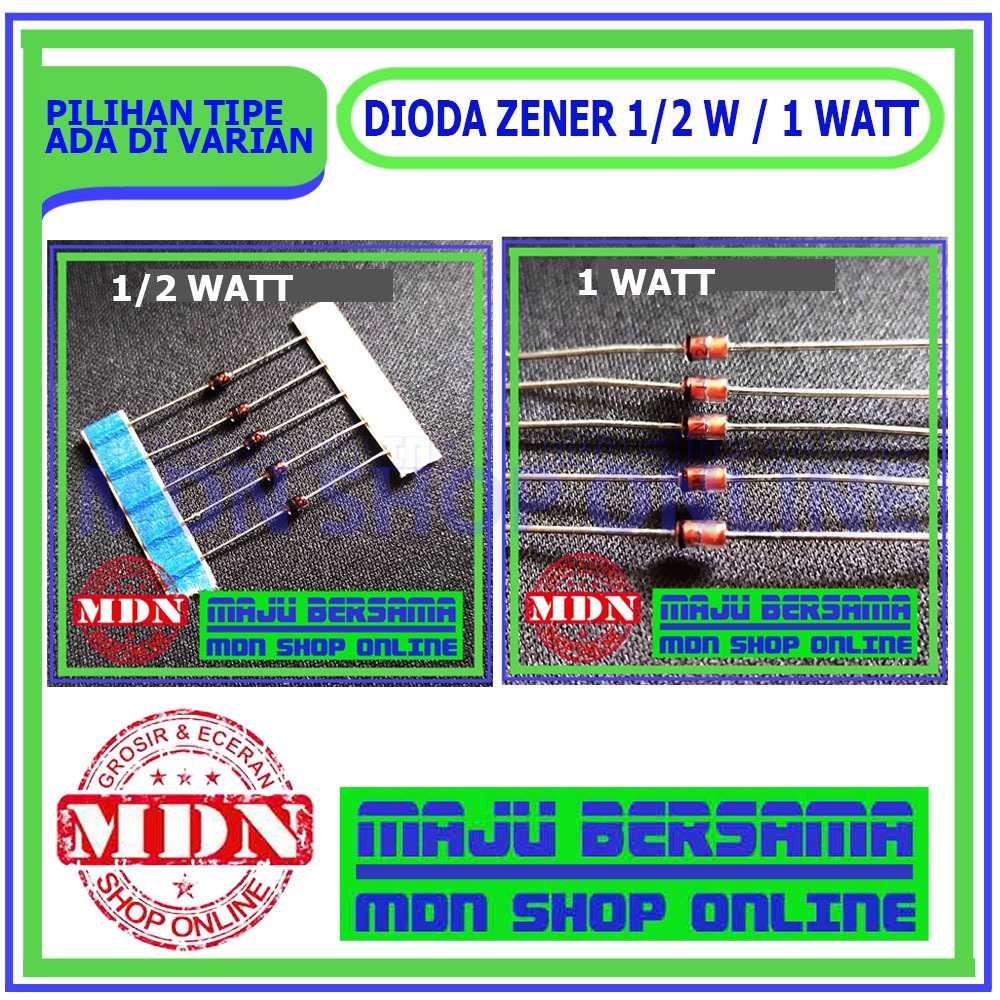 Jual Dioda zener 10v 11v 12v 22v 24v 0.5 watt 1 watt | Shopee Indonesia