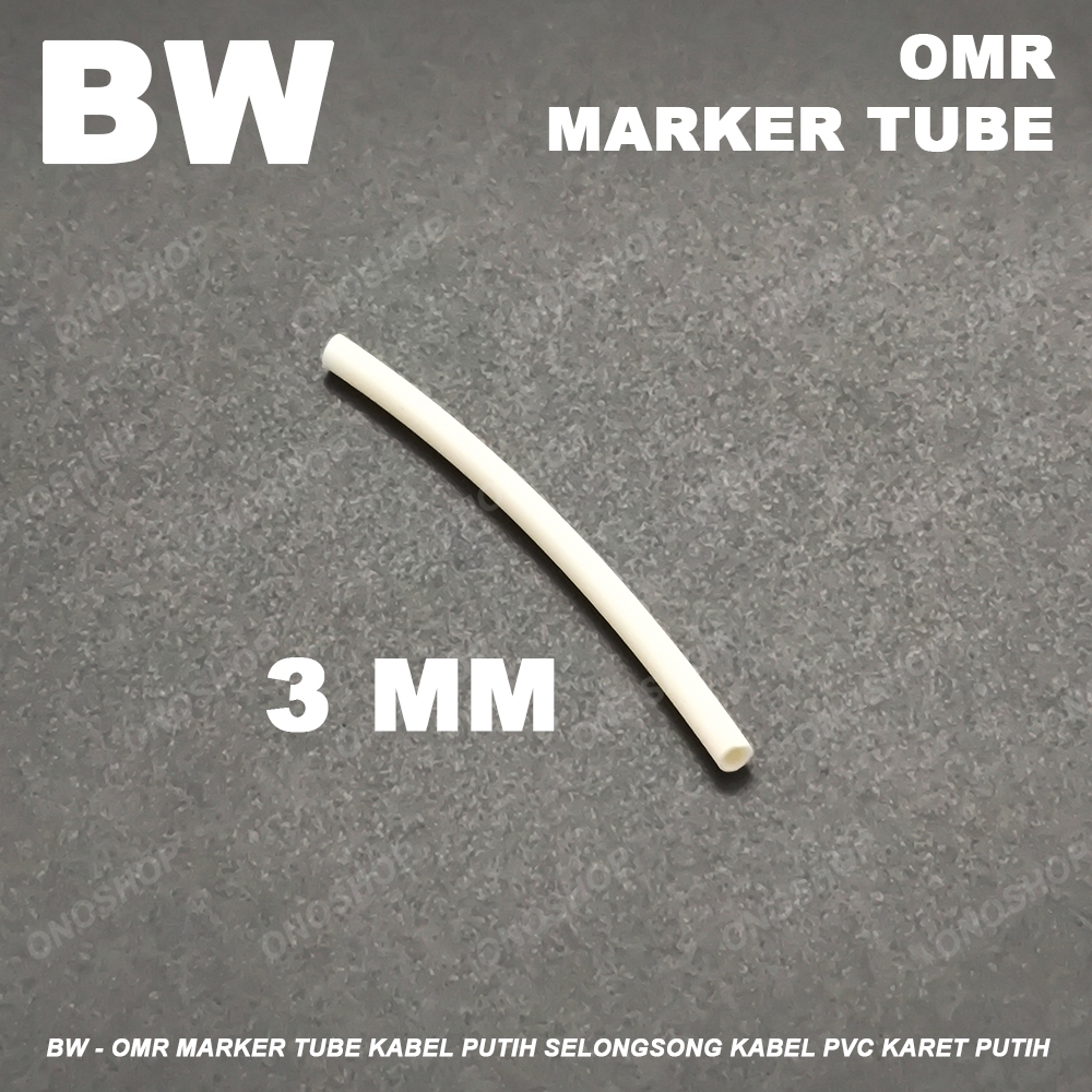 Jual BW - OMR Marker Tube Kabel Selongsong Kabel PVC Karet Putih 3 mm ...