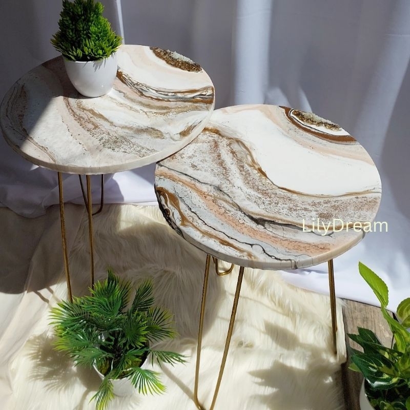 Jual Resin Coffee Table Meja Bulat Ruang Tamu Dekorasi Rumah | Shopee ...