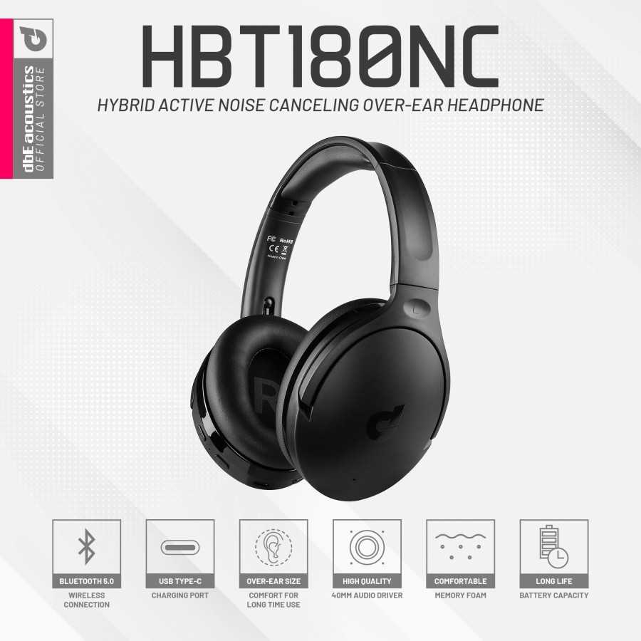 Jual dbE HBT180NC Hybrid ANC Overear Headphone | Shopee Indonesia