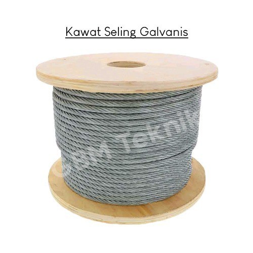 Jual Kawat Seling 6x12 HC 4MM Galvanis / Wire Rope Galvanized 6x12 HC 4MM | Shopee Indonesia