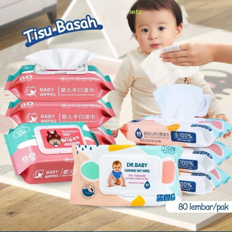 Jual [FS] PROMO 6pack Tisu Basah Bayi 80 Lembar 100% Pure Water ...