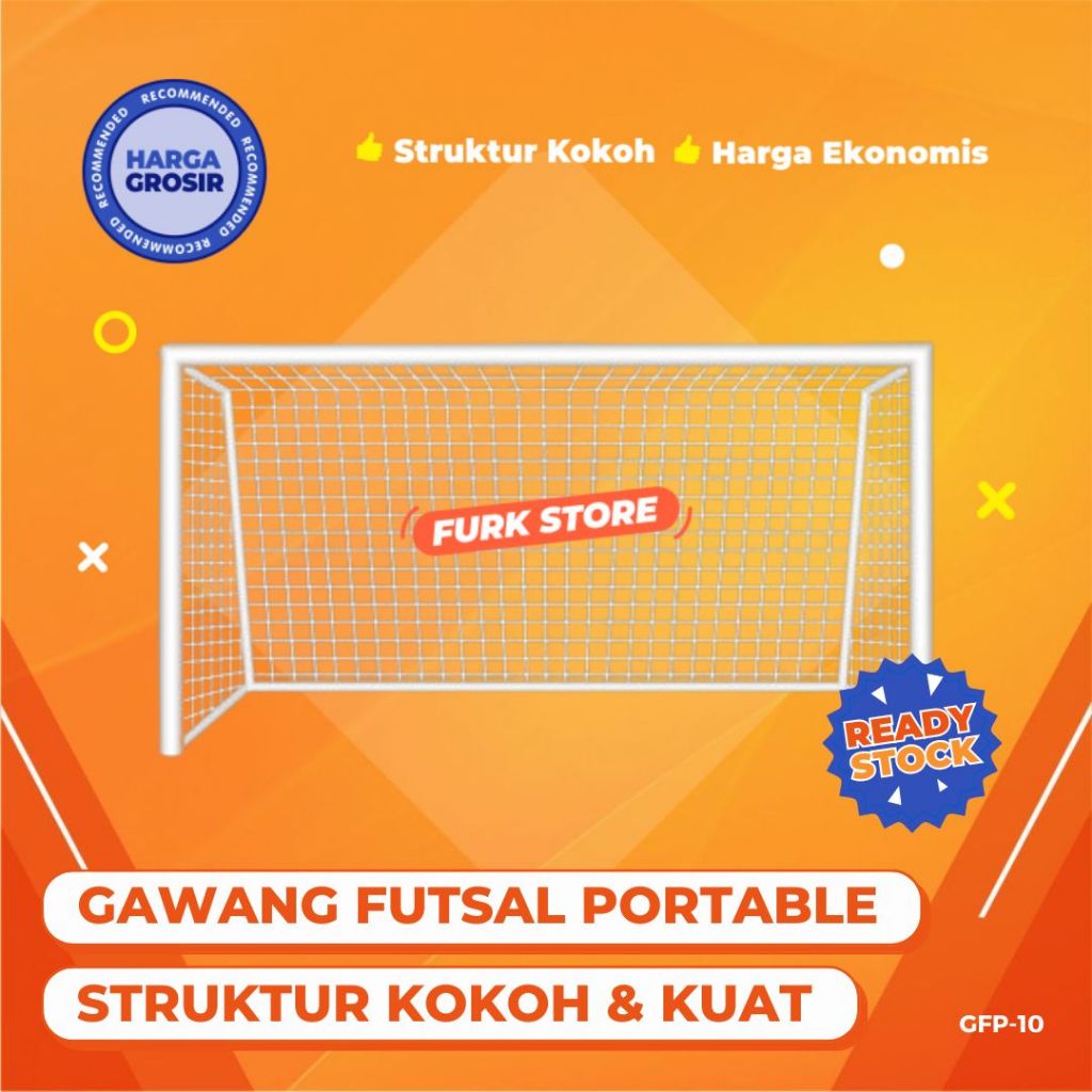 Jual Gawang Futsal Portable 3x2m GFP10 [EKONOMIS] - Gawang Futsal Besi ...