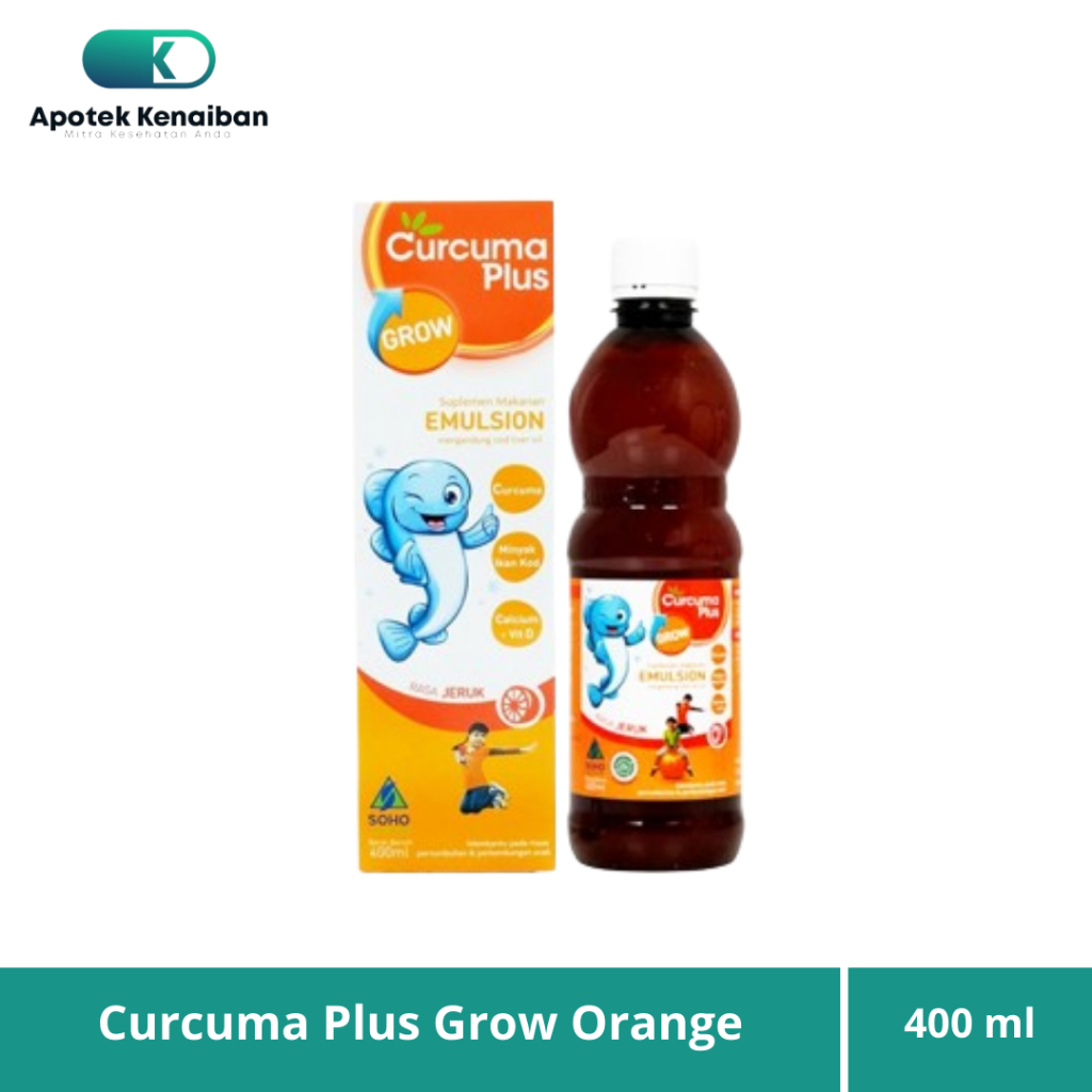 Jual CURCUMA PLUS GROW EMULSION RASA JERUK SIRUP 400 ML | Shopee Indonesia