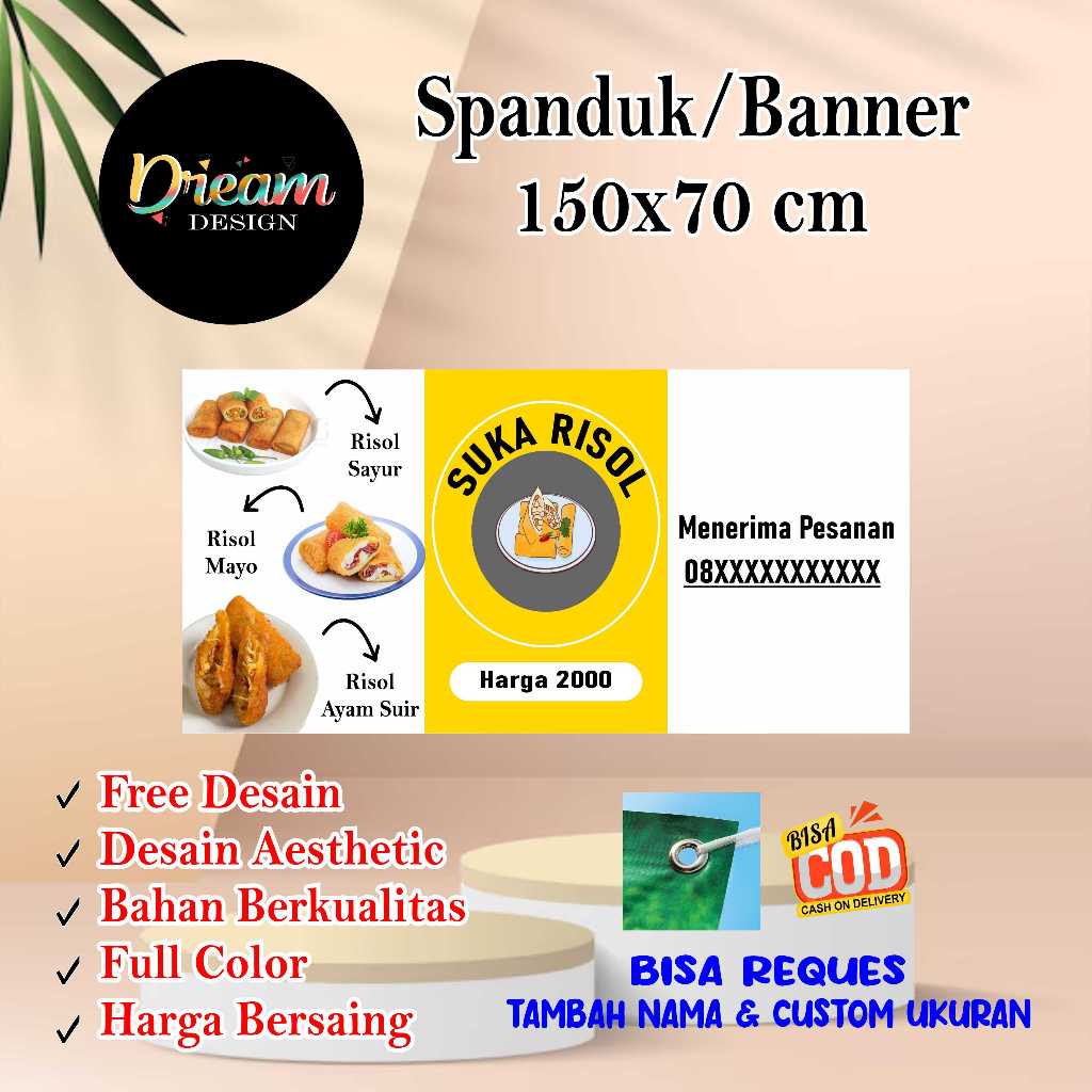 Jual Spanduk 150X75 CM suka risol Custom Desain | Shopee Indonesia