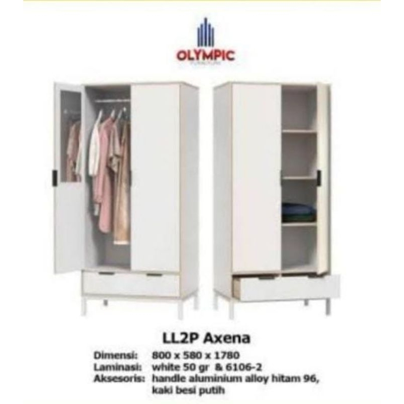 Jual Lemari Putih Minimalis Laci Luar / Lemari Pakaian Rangkai Besi LL2P Axena/ Kellian/ Alora ...