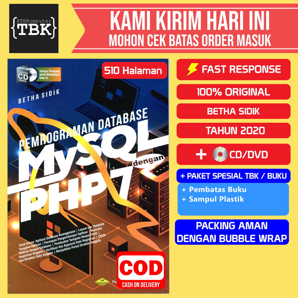 Jual BUKU PEMROGRAMAN DATABASE MYSQL DENGAN PHP 7 BETHA SIDIK | Shopee ...