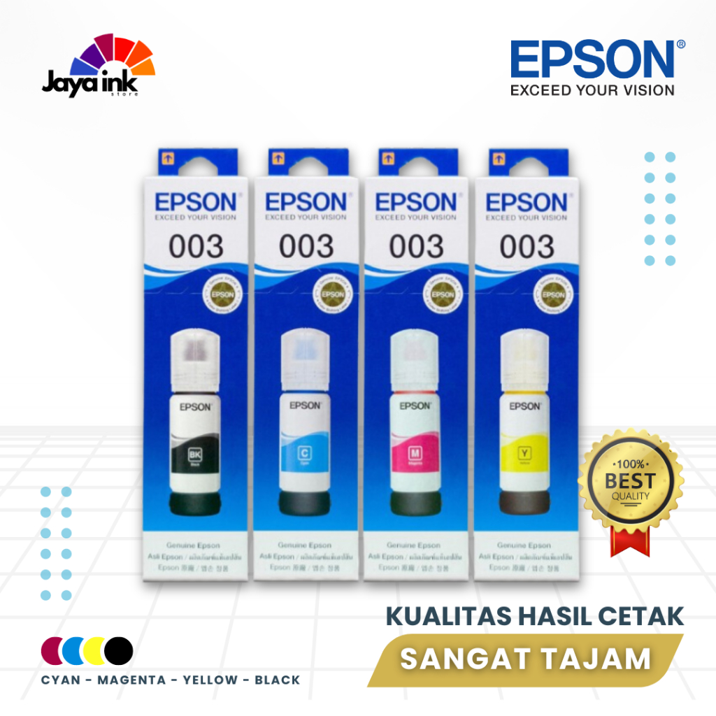 Jual TINTA PRINTER EPSON 003 REFIL INK Support Printer : L3110 L3210 L13150 L1110 L3100 L5190 ...