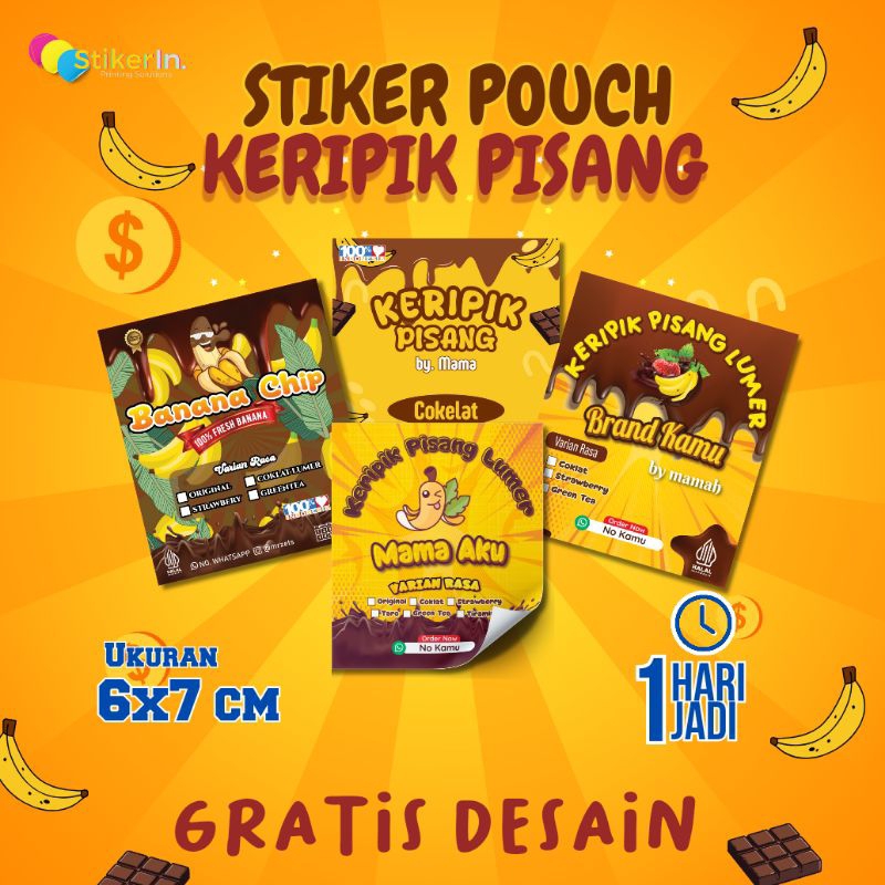 Jual Stiker Label Makanan Kemasanan Keripik Pisang | Stiker Label ...