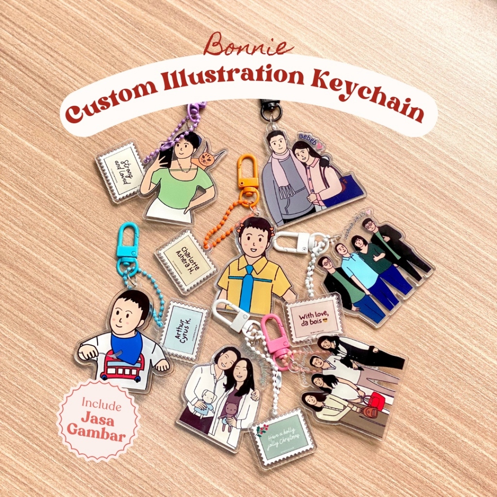 Jual [Bonnie Keychain] Custom Illustration Acrylic Keychain | Hadiah ...