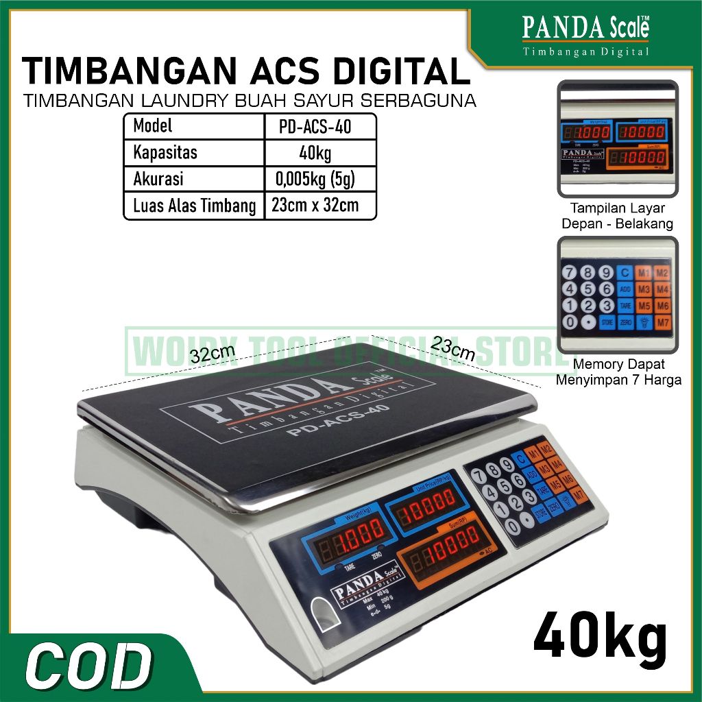 Jual PANDA SCALE Timbangan Digital Price Computing Scale Laundry Barang ...