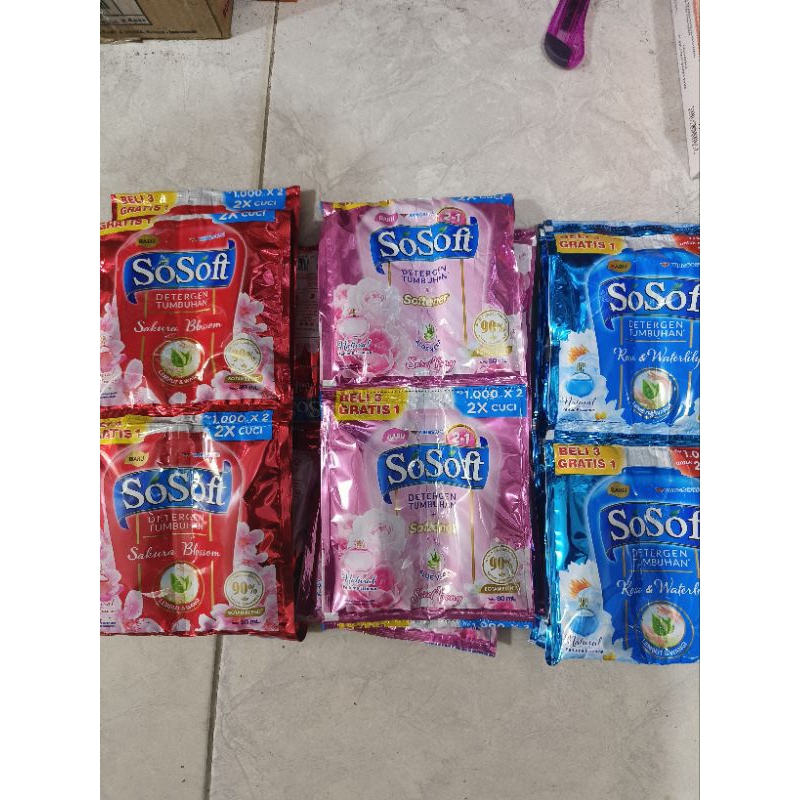 Jual SOSOF DETERGEN CAIR SACHET(2X8 SACHET) | Shopee Indonesia