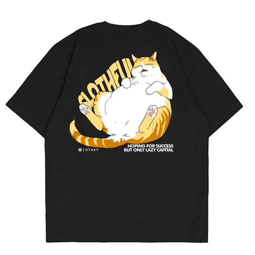 Jual Otsky Kaos Pria Logo Slothful Black X T2001 Cotton 24s (V1 ...