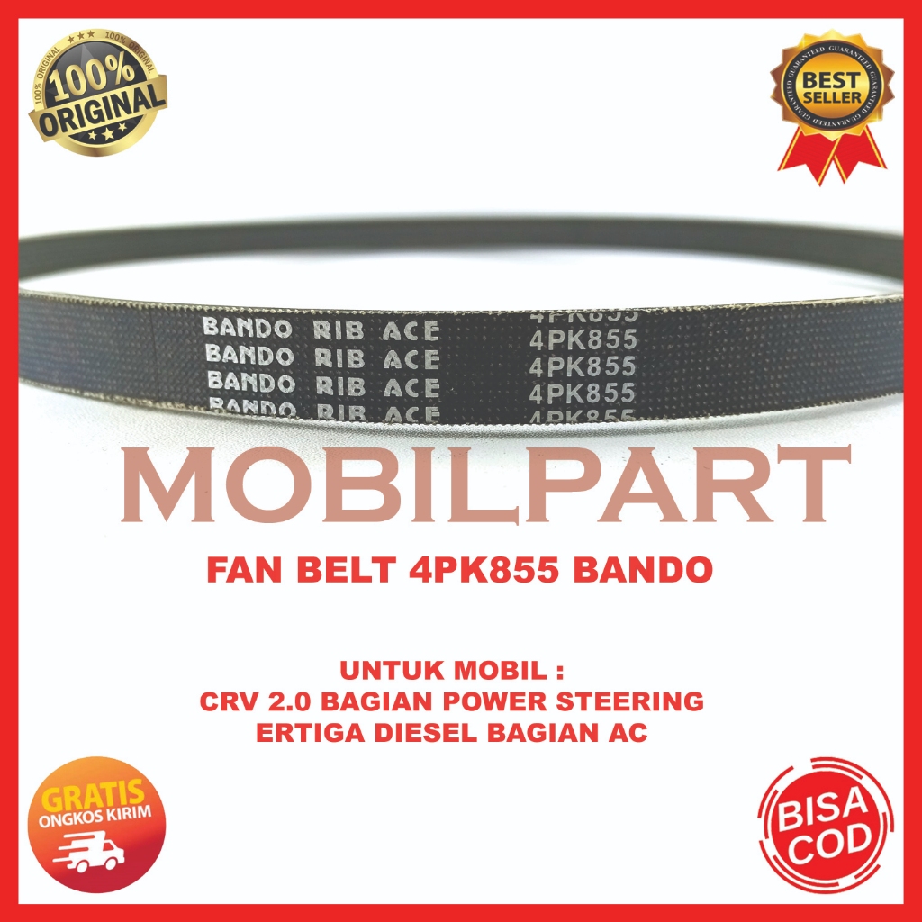 Jual FAN BELT V BELT 4PK855 BANDO TALI KIPAS 4PK 855 FAN BELT CRV 2.0 BAGIAN POWER STEERING ...