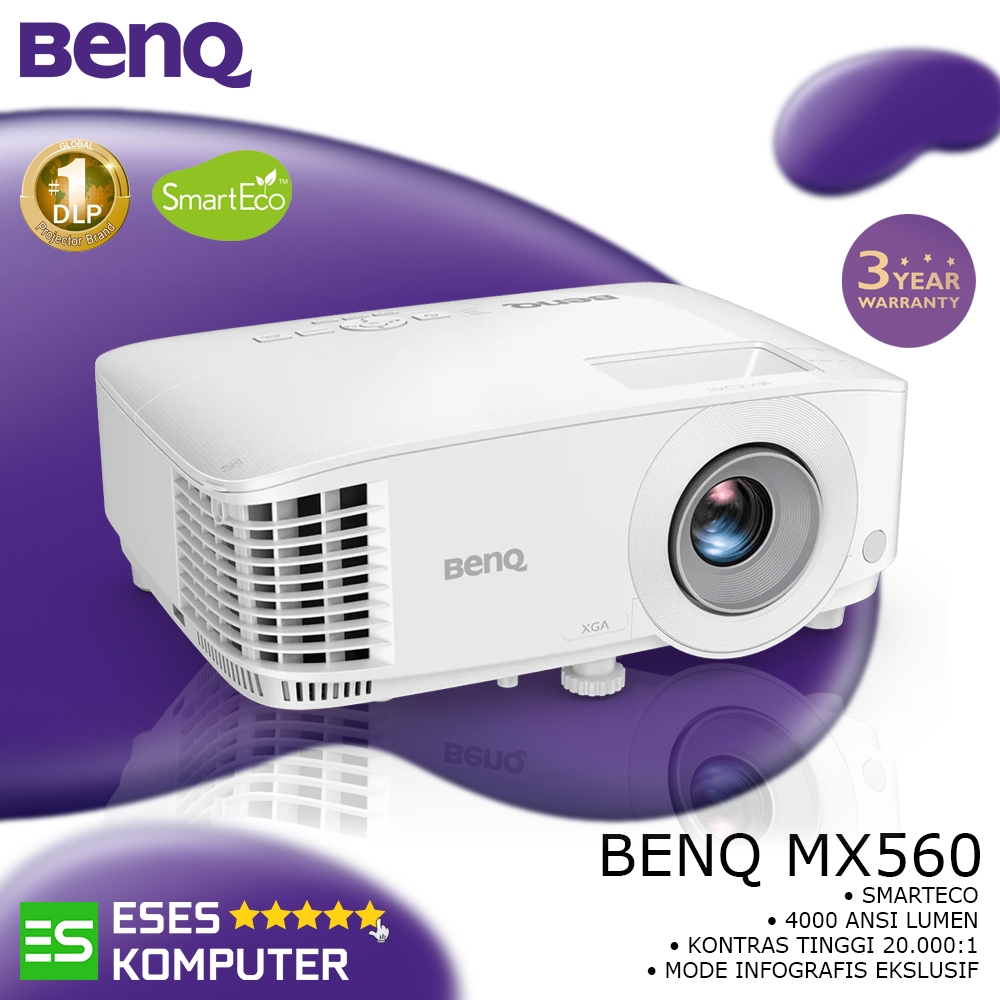 Jual Projector BENQ MX560 MX-560 DLP XGA 4000 ANSI Lumens HDMI VGA | Home Office Proyektor ...