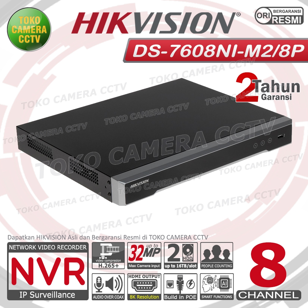 Jual NVR 8 CHANNEL HIKVISION 32MP NVR CCTV POE 8K 8CH 2HDD | Shopee ...