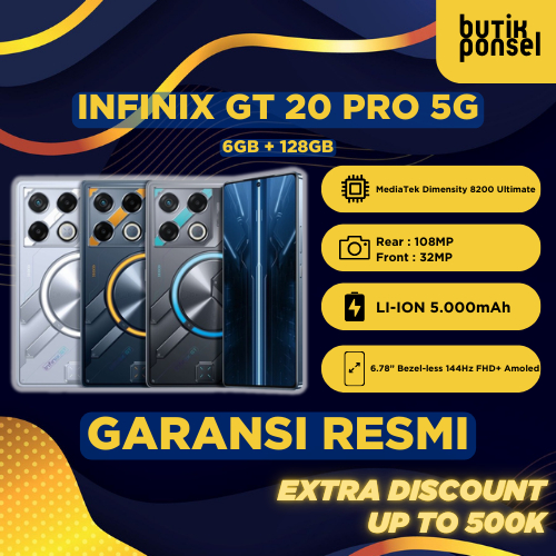Jual INFINIX GT 20 Pro 5G 8/256GB - Up to 8GB Extended RAM - Dimensity 8200 Ultimate - 6.78 ...
