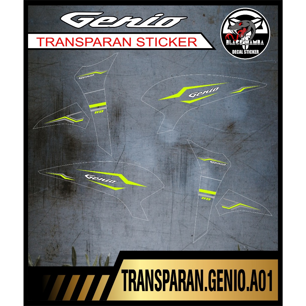 Jual Striping TRANSPARAN GENIO STICKER TRANSPARAN HONDA GENIO code A01 ...