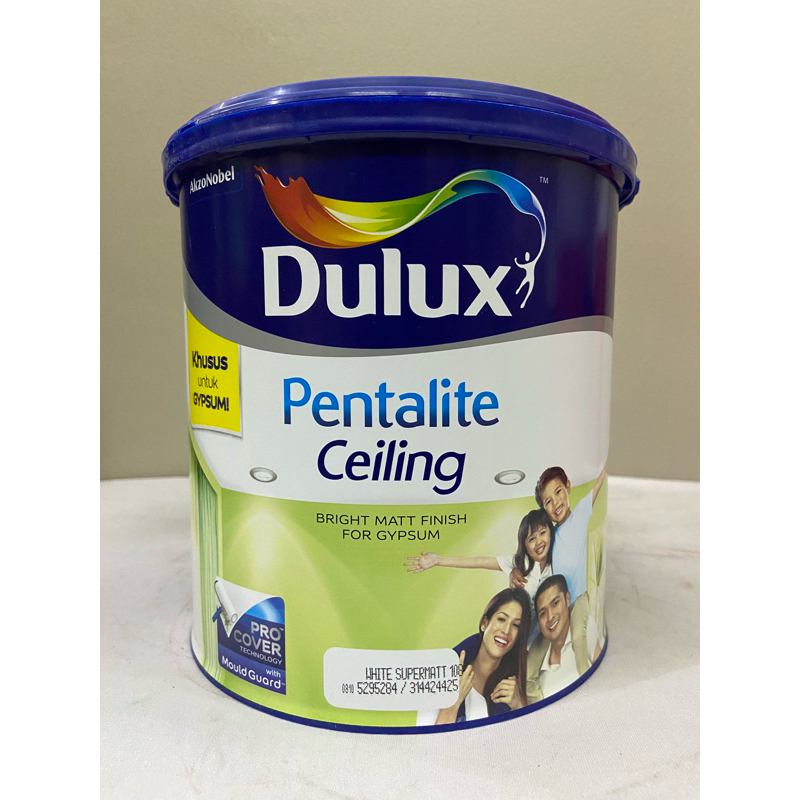 Jual CAT PLAFON/CAT GYPSUM/CAT DULUX PENTALITE CEILING 5 KG | Shopee ...
