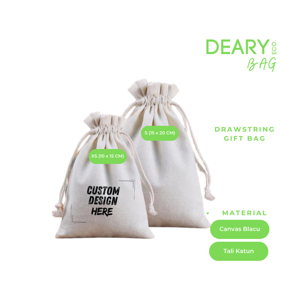 Jual Tas Pouch Serut Kecil Polos Kanvas Blacu Natural Katun ...