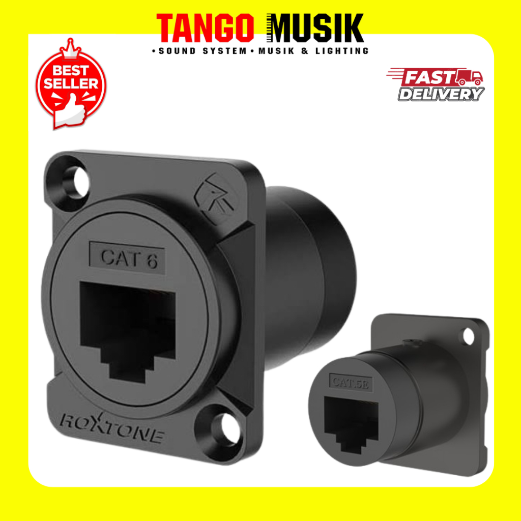 Jual TERBARU!!! Roxtone Socket Casis RJ45 LAN CAT Hitam Matrix RAE8FD-C6-B Original / Socket ...