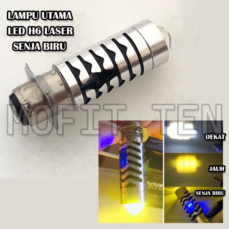 Jual Lampu Led Depan H6 Laser 2 Warna Plus Senja Biru Motor Metic Bebek Universal | Shopee Indonesia
