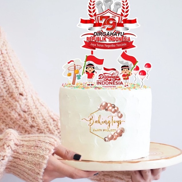 Jual Topper Cake Hiasan Kue Ulang Tahun Kemerdekaan 17 Agustus ...