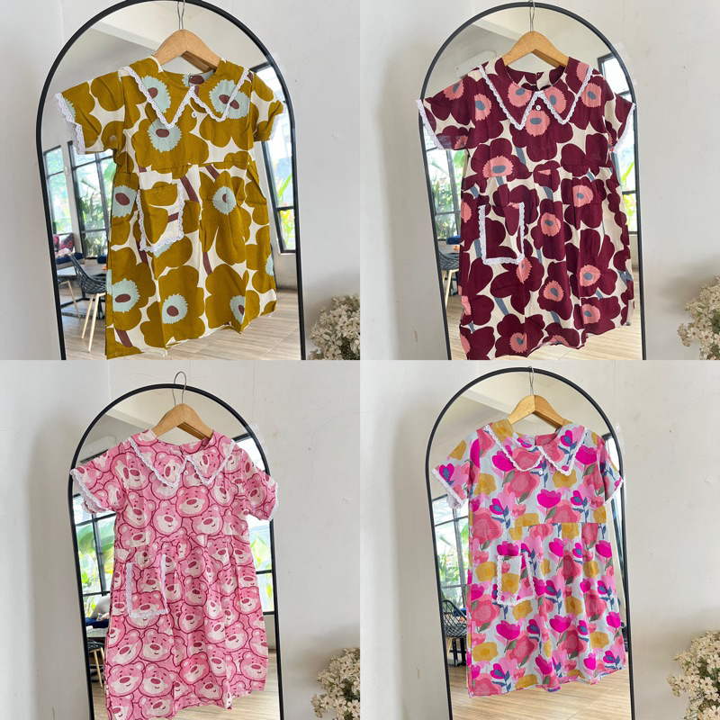 Jual Dress Anak Leher Renda Bahan Rayon Viscose Premium Grade A ...