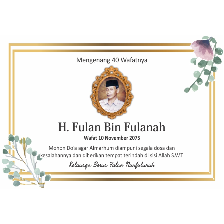 Jual Cetak Kartu/Stiker Belasungkawa & Tahlil Mengenang 40/100/1000 ...