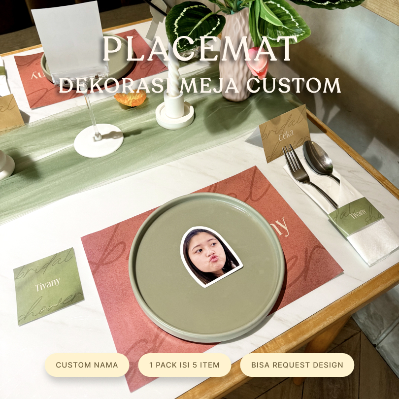 Jual Placemat dekorasi meja custom pack | Placemat | Nametag | Coaster ...