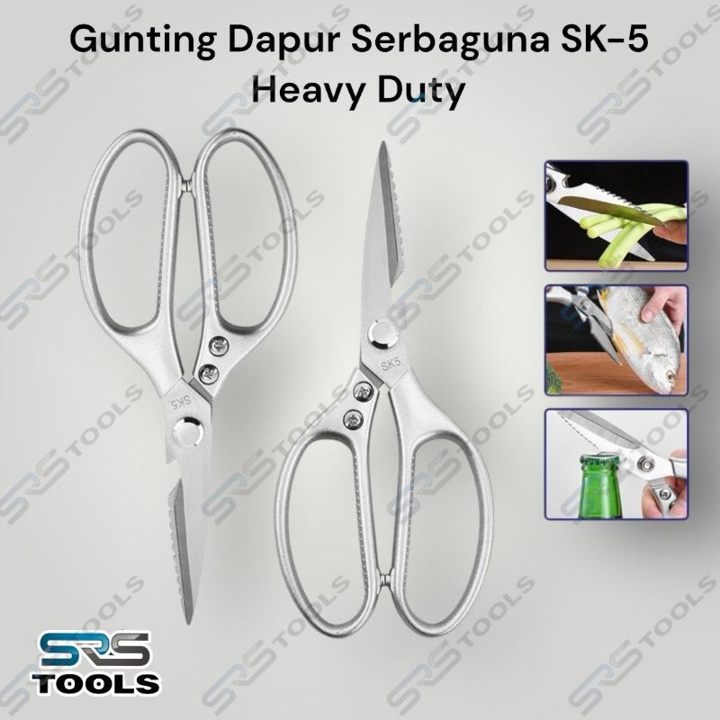Jual Gunting Dapur JAPAN SK5 Kuat Tajam Tebal Stainless Steel Sayur ...