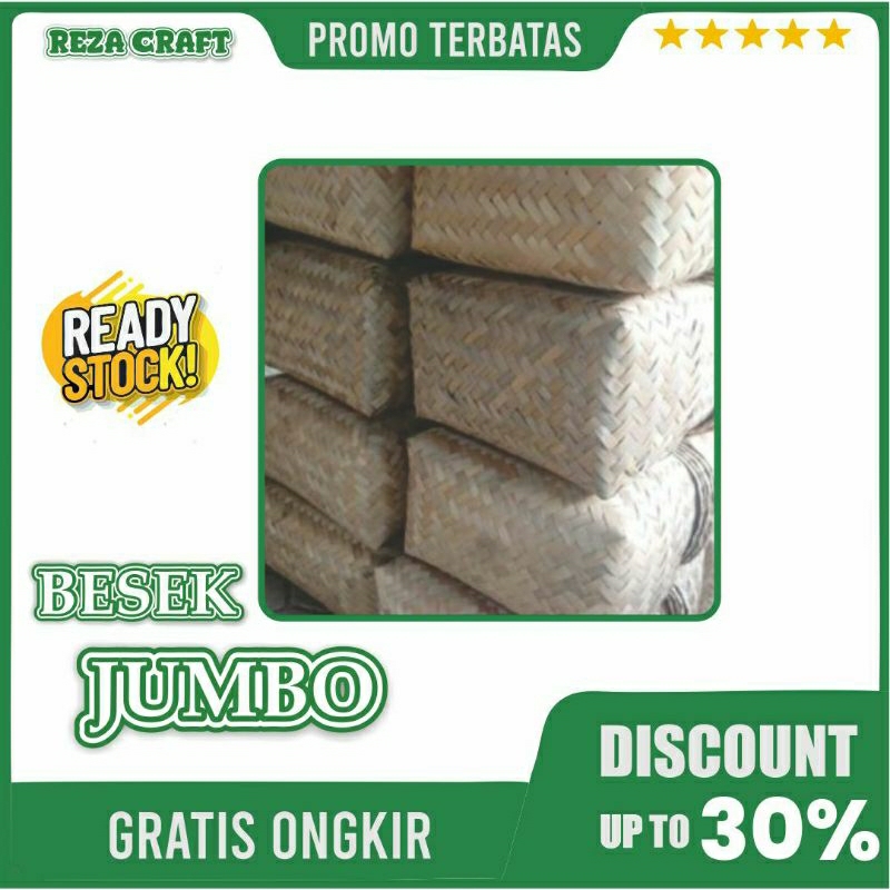 Jual HAMPERS |Besek Jumbo persegi panjang 40x25x15 Bakul Bambu Besek ...