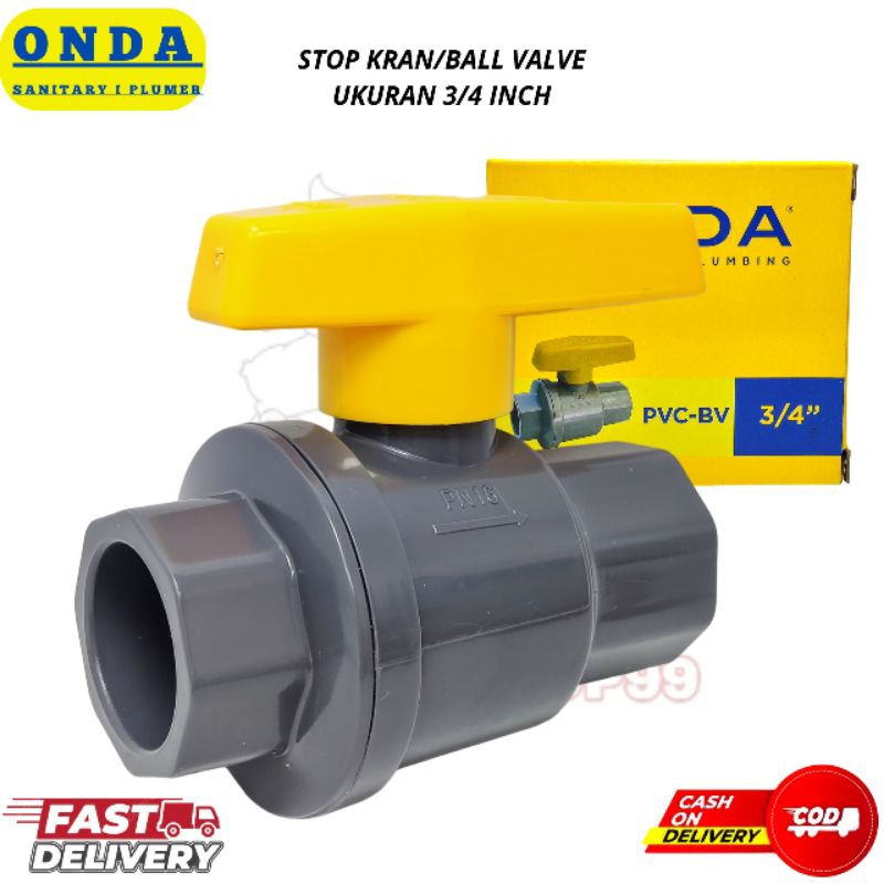 Jual STOP KRAN PVC ONDA 3/4"/BALL VALVE PVC ONDA 3/4"/BALL VALVE STOP ...