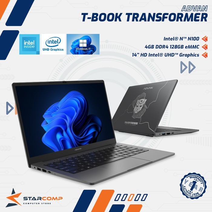 Jual ADVAN TBOOK x Transformer N100 8GB 384GB 14" Windows 11 - 4GB ...