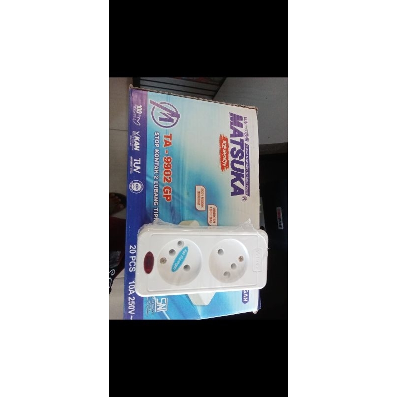 Jual stop kontak ( terminal) matsuka datar lobang 2 | Shopee Indonesia