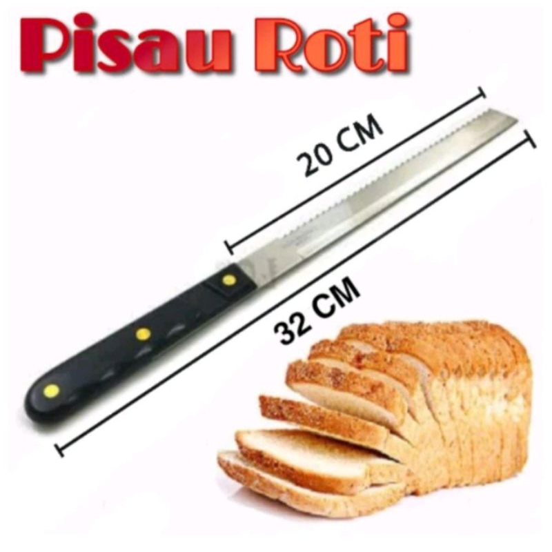 Jual Pisau Roti Bakar 2 Sisi Grigi Panjang Stainless Murah / Pisau Roti ...