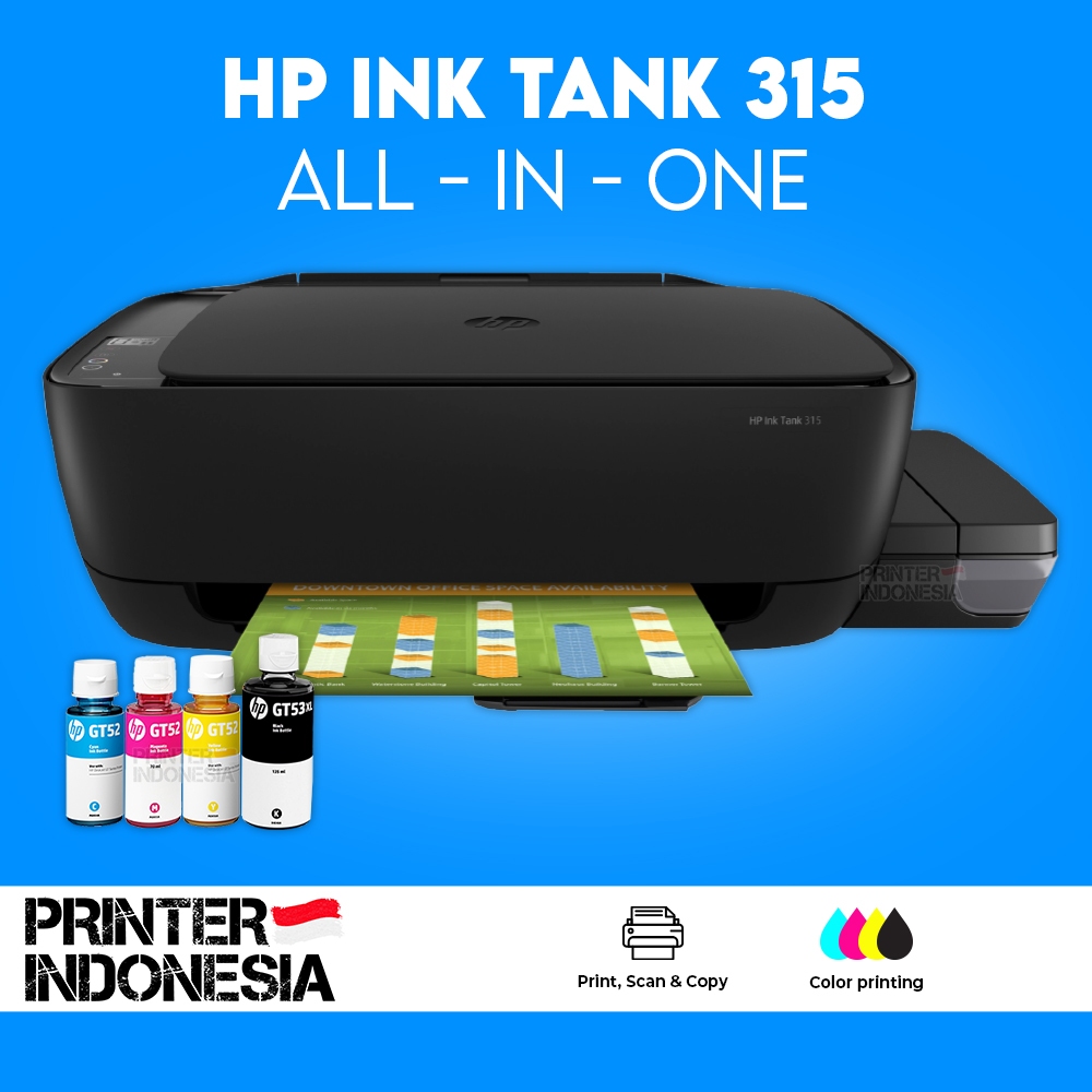 Jual Printer HP Ink Tank 315 All in One Print Scan Copy | Shopee Indonesia